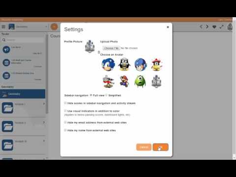 Agilix Buzz Student: Student Settings