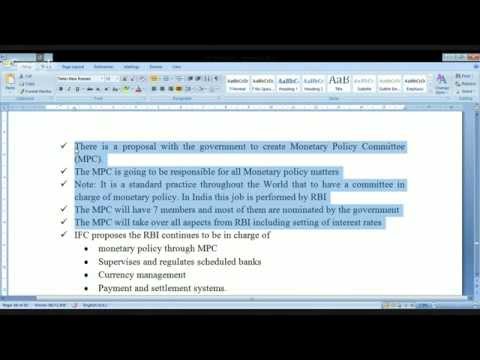 RBI - New Financial Code