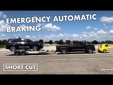 Toyota Tundra demonstrates trailer brake integration for emergency automatic braking