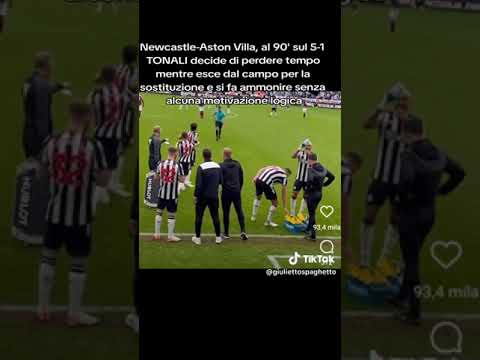 Sandro Tonali assurdo !! newcastle 2023 ammonizione