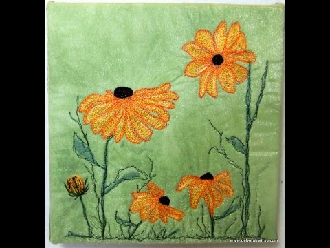 Thread Sketching in Action No 31 - Floral Whimsy in Yellow (Black Eyed Susan)