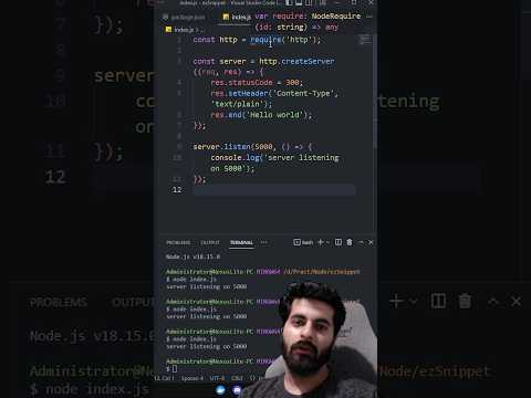 Create server in nodejs using express.