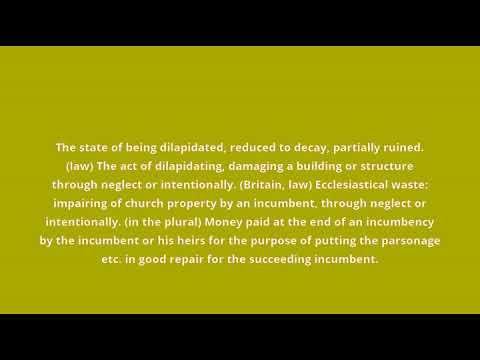 what is the meaning of dilapidation