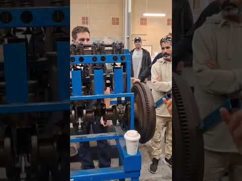 Marine Diesel Engine working cutaway.