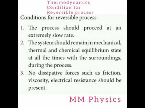 Thermodynamics - Condition for reversible process - Class 11 Physics