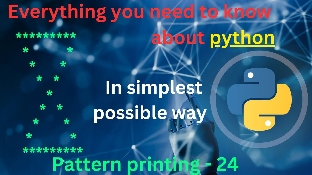 Pattern printing 24 | hollow hourglass | pattern printing in python tutorial | python full course