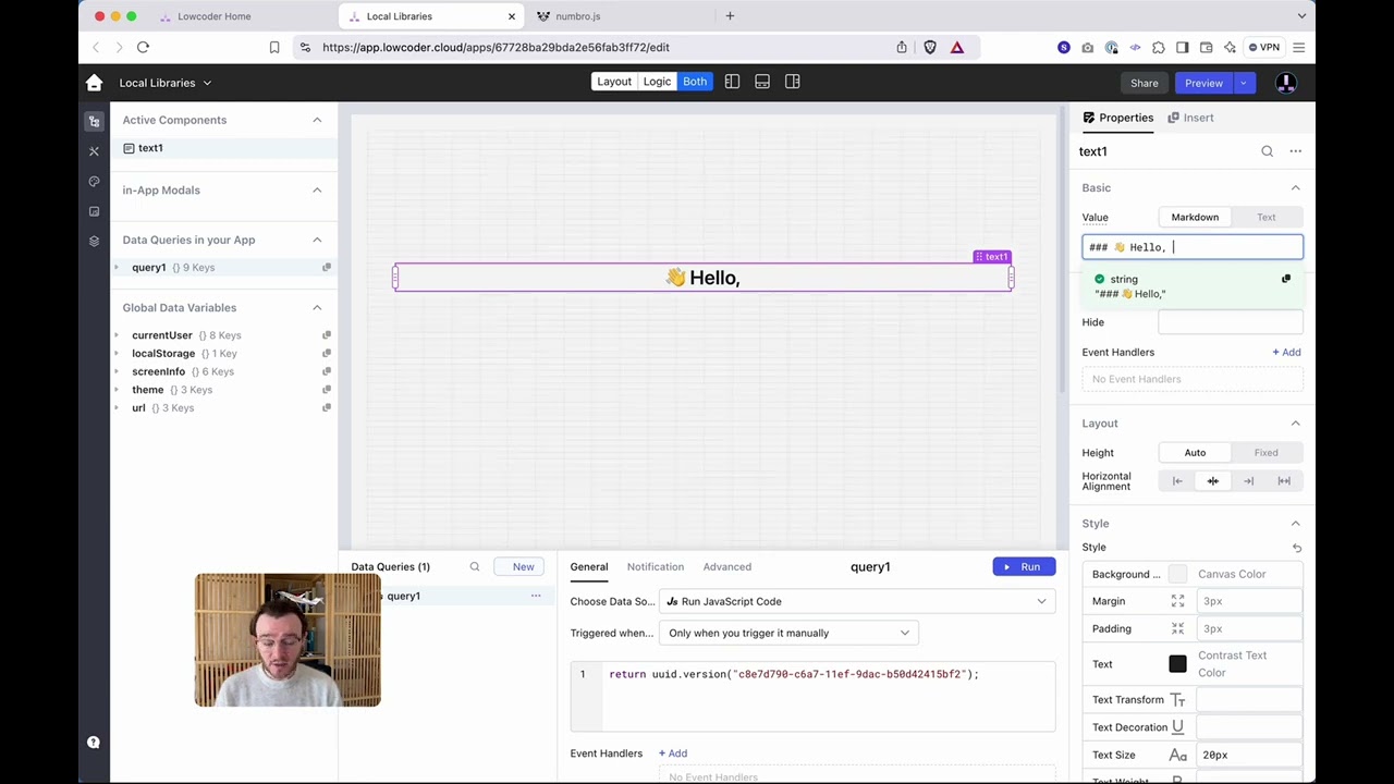 Lowcoder Tutorial - UUID Generator Function in Lowcoder