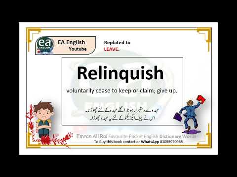 relinquish Meaning Definition In Urdu With Example Sentence