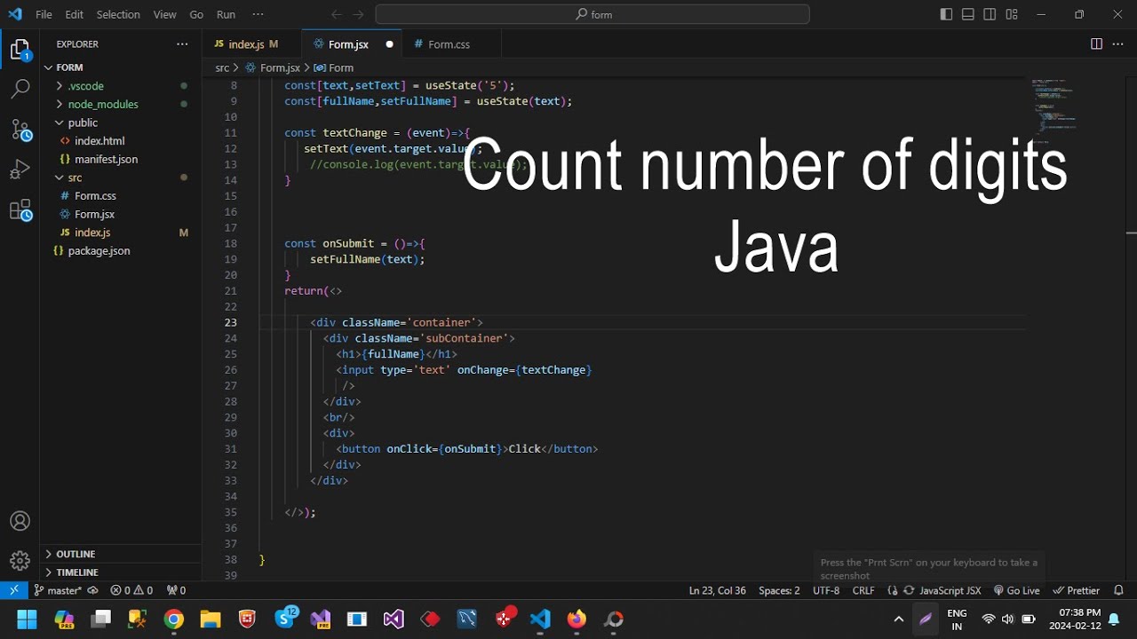 Write a Java program that reads an positive integer and count the number of digits the number