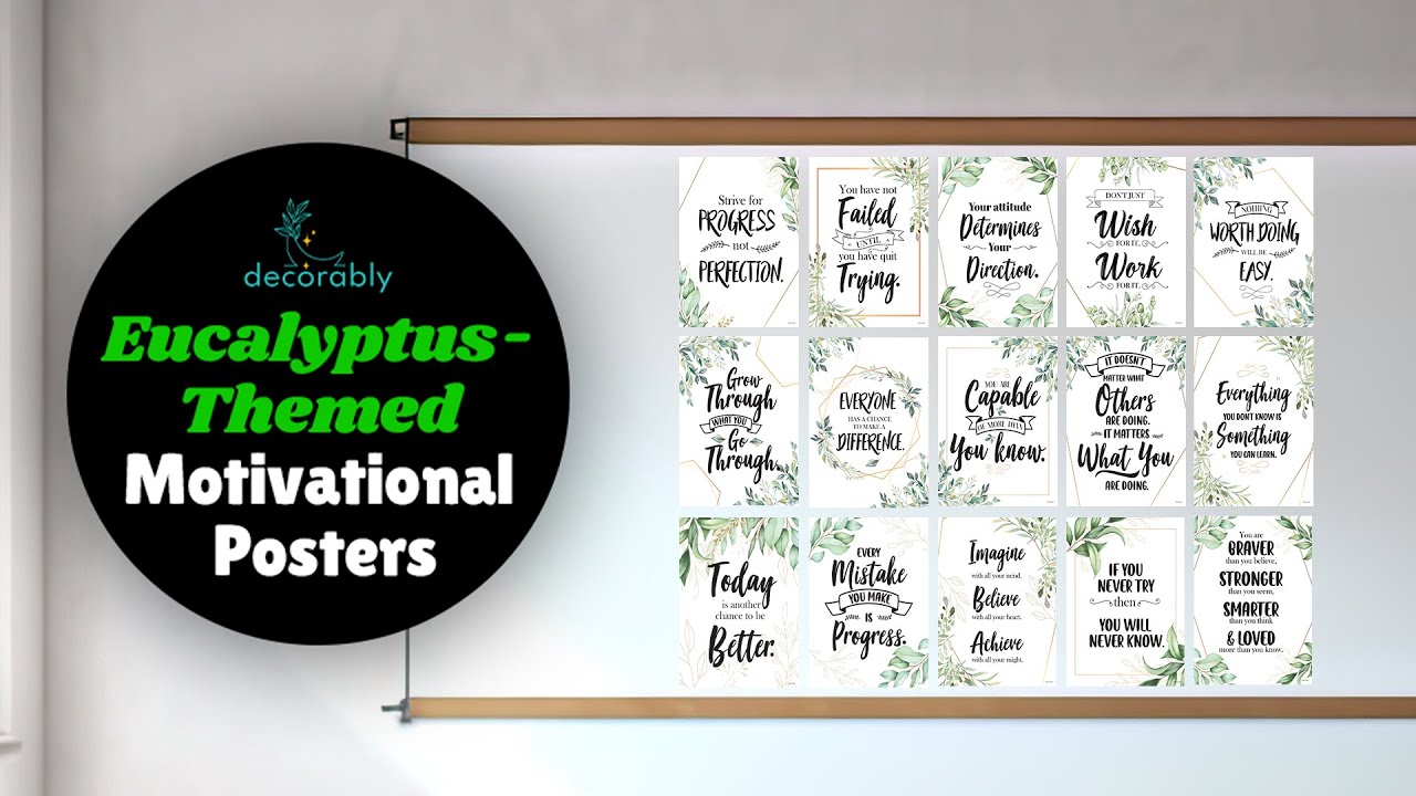🌿🍃Transform Your Space with Inspiring Eucalyptus Motivational Posters & Eucalyptus Classroom Decor🌿🍃