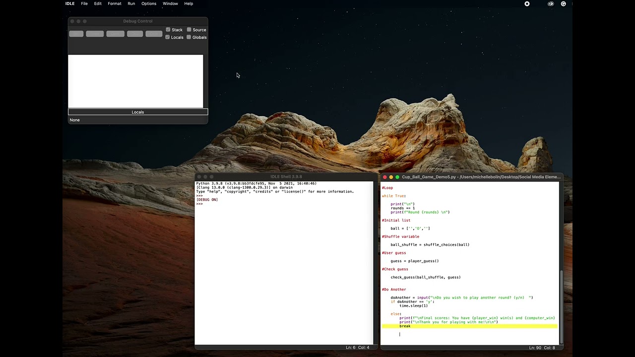 Debugging a Python Program with Idle.