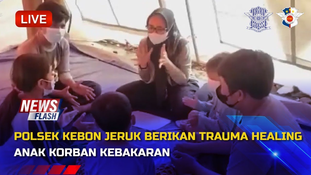 POLSEK KEBON JERUK BERIKAN TRAUMA HEALING ANAK KORBAN KEBAKARAN