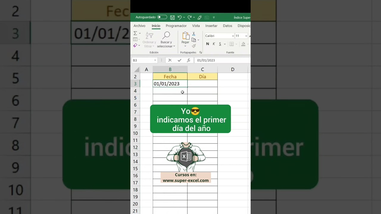 FECHAS AUTOMÁTICAS en EXCEL #superexcel #excel #tutorial #cursoexcel #excelparatodos #shorts
