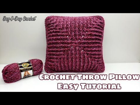 How To Crochet An Easy Throw Pillow | Raspberry Ripple | Bag-o-Day Crochet Tutorial #588
