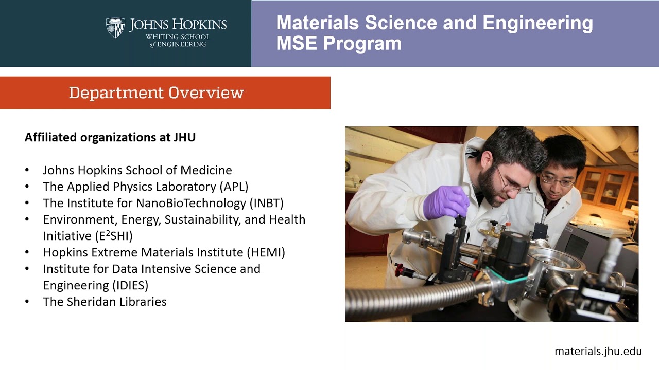 Online Information Session: Materials Science and Engineering (Fall 2017)