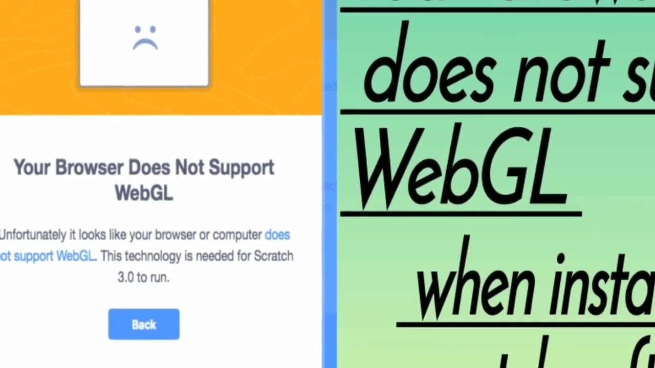 Browser does not support WebGL when installing scratch software