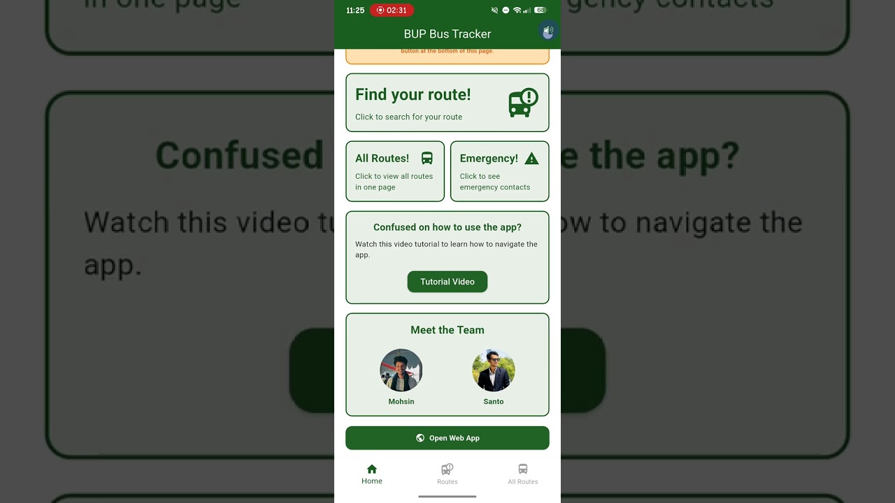 BUP Bus Tracker- Updated App Navigation Tutorial