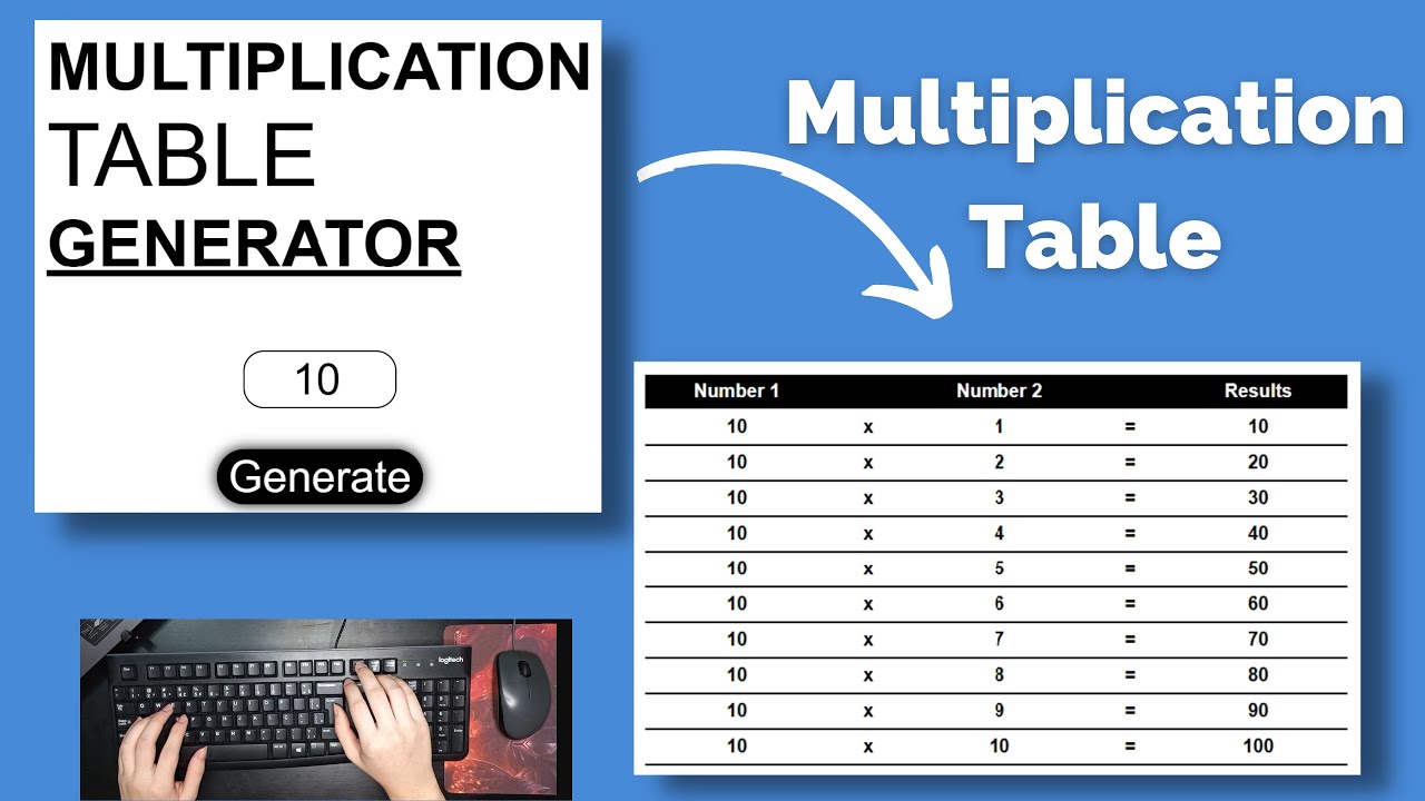 ASMR Programming - Coding Multiplication Table Generator - No Talking
