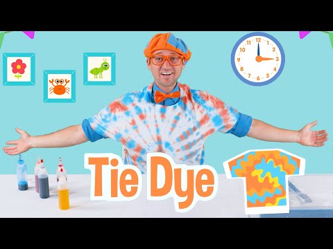 Blippi Learns About Colors For Toddlers and Makes Tie Dye T-Shirts | Educational Videos For Kids