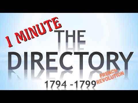 1794 - 1799. The 4 key elements of the Directory, the conservative republic, in 1 minute