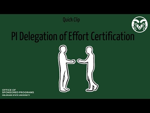 Quick Clips: PI Delegation of Effort Certification