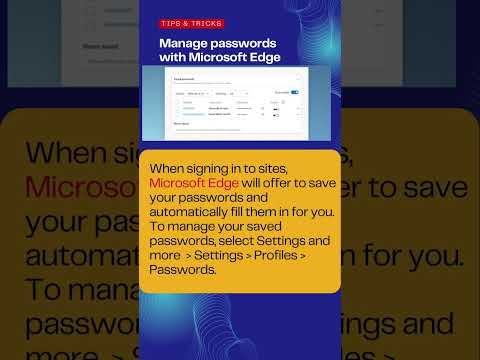 Auto Save Password in browser | Manage Password with Microsoft Edge