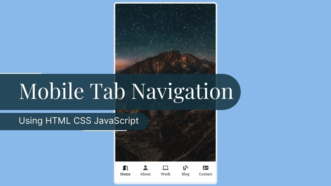 How to design Mobile Tab Navigation Using HTML CSS JavaScript