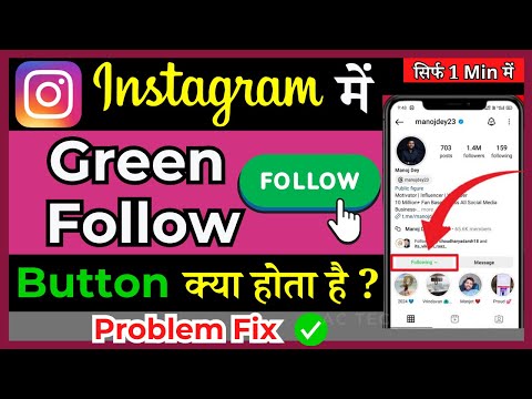 What Does The Green Following Button Mean On Instagram ( in Hindi )