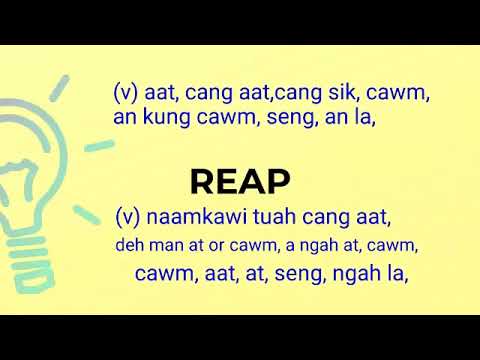 Reap meaning explaining in English Ngawn Dictionary