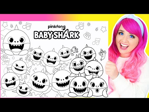 Coloring Baby Shark & Shark Family Pinkfong Coloring Pages | Markers & Crayons