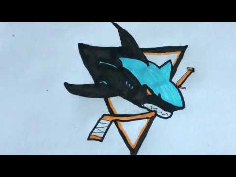 HOW TO DRAW THE SAN JOSE SHARKS LOGO !