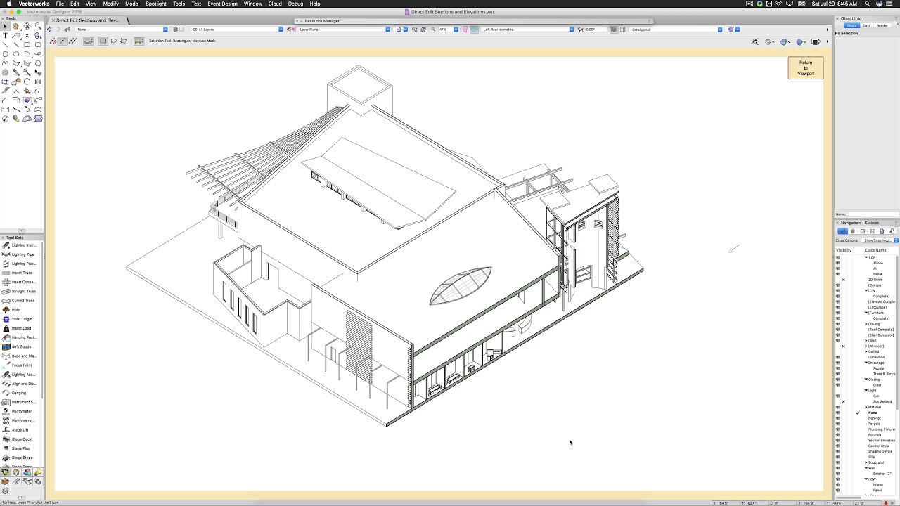 Vectorworks 2018: Direct section and elevation editing