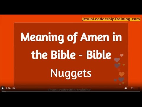 Meaning of Amen in the Bible