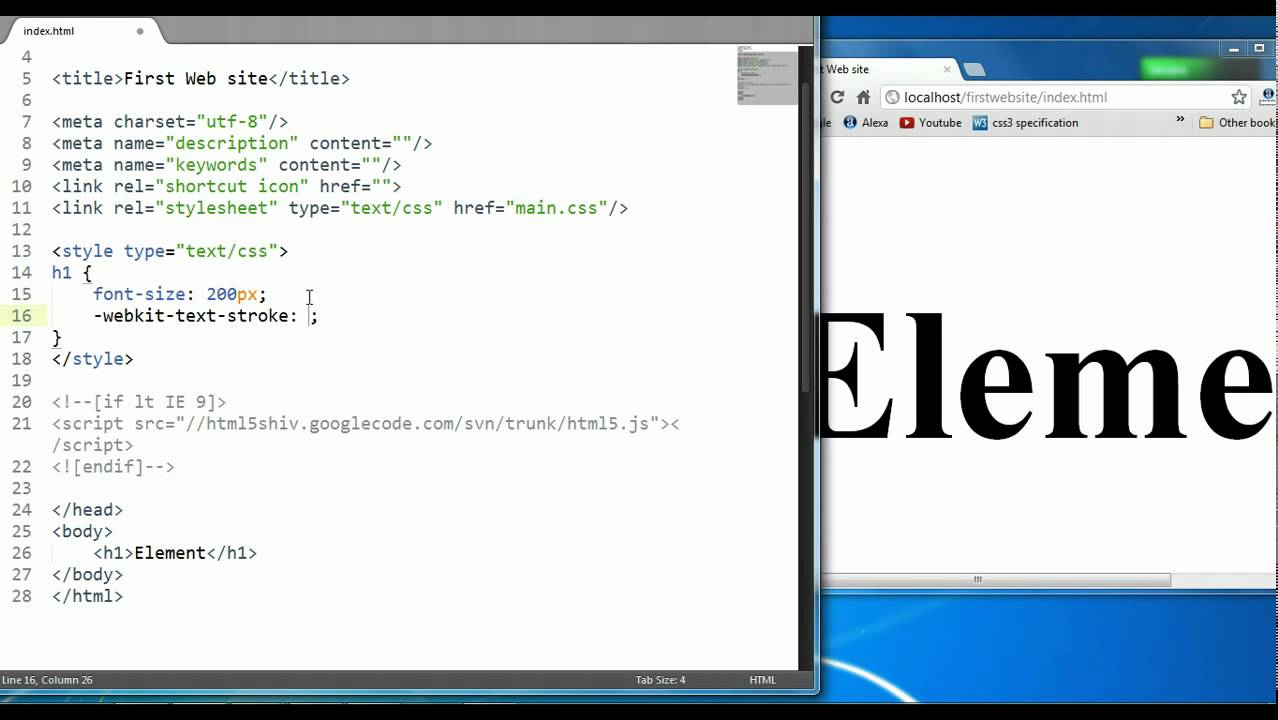 CSS3 Tutorial #3: Webkit Text Stroke and Text Fill Properties (CSS3 Text Module)