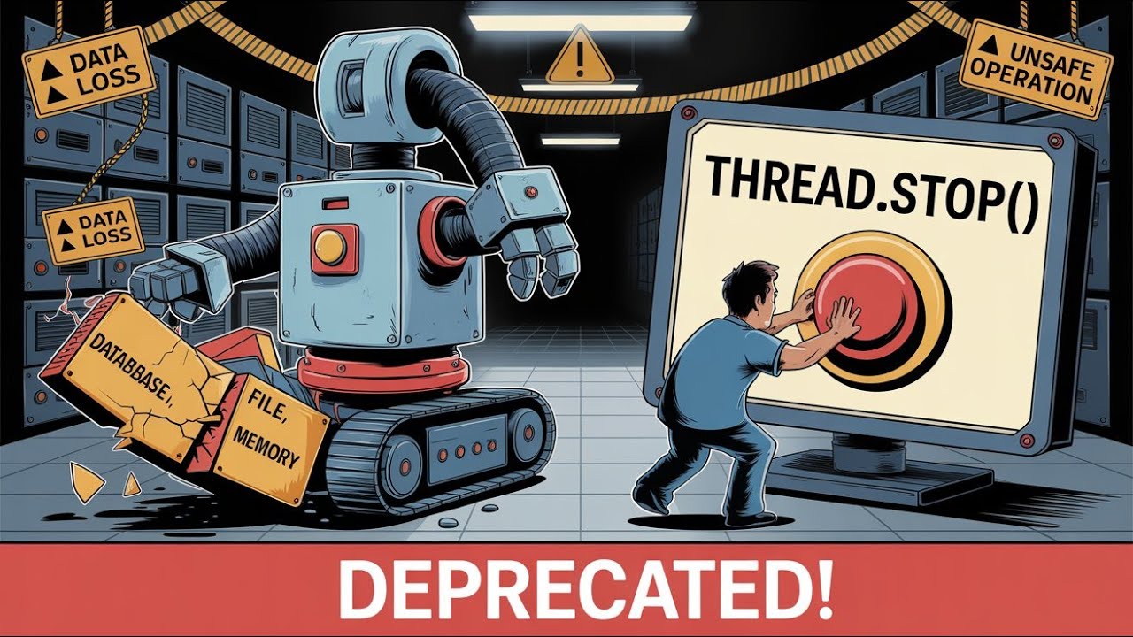 🔴 Java Thread stop() Method Explained | Why It's Deprecated & What to Use Instead 🔴