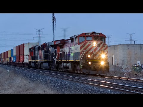 Only operating BC Rail Dash 9 in the 3 color scheme! BCOL 4642, CN 2316, and CN 5693 hauling CN 149