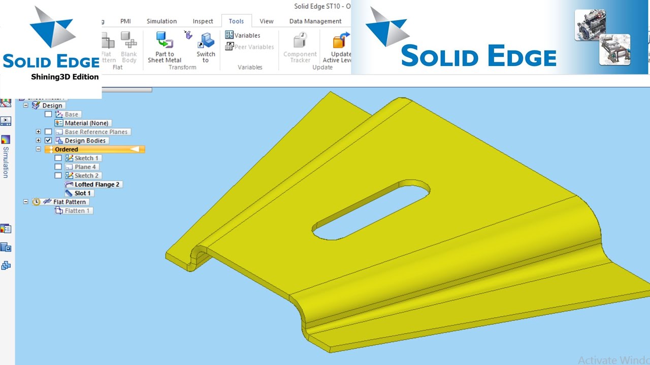 Solid edge tutorial for beginners - Sheet metal tutorial - Loft flange