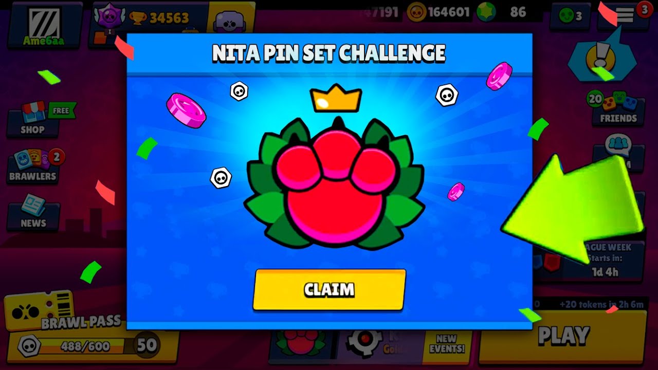 Complete NITA PIN SET CHALLENGE | Free Box Opening + Brawl Stars Quests