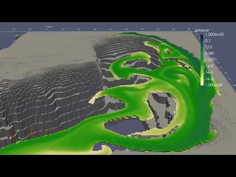 Ptracer in the Gulf of Mexico - Paraview