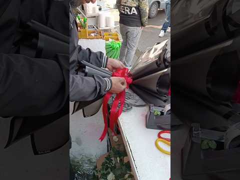 How to make your bouquet more beautiful with ribbon | wrapping a bouquet of flowers #flowers#florist