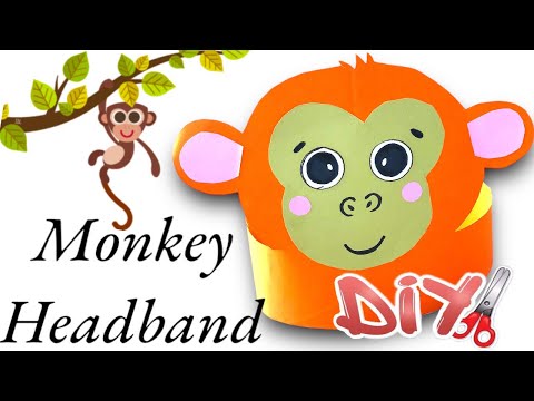 DIY Monkey Headband tutorial | How to make an animal Headband/Headgear from paper| Paper Craft idea