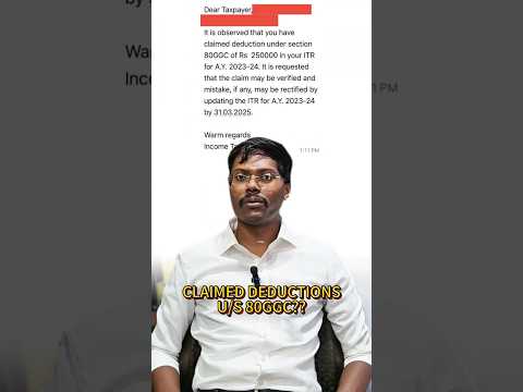 Deductions Alerts ❗❗| U/S 80GGC ❗❗ | In Tamil | #taxdeductions #taxnotice #taxes