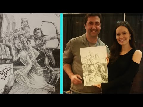 Summer Glau Signs a Firefly Drawing