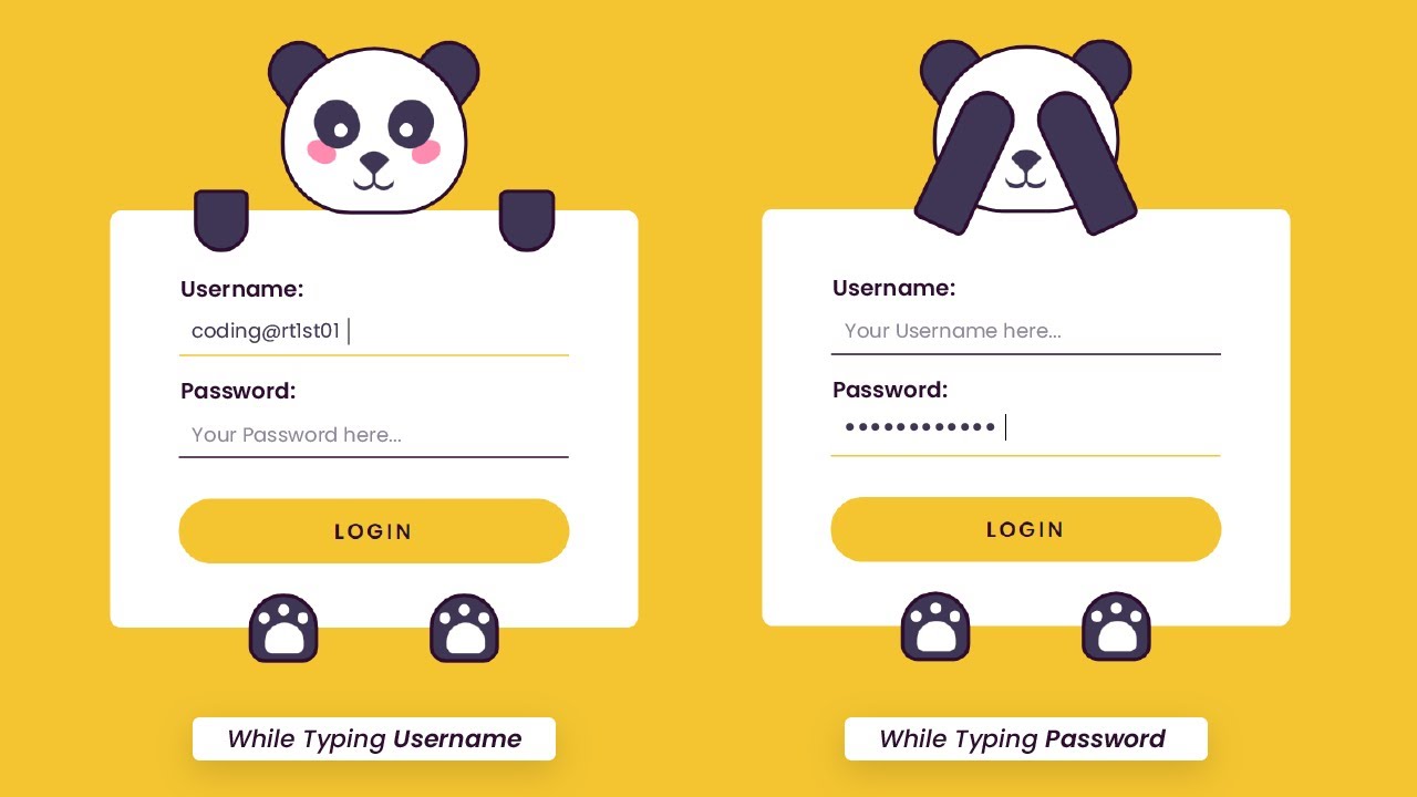 Interactive Panda Form | HTML, CSS & Javascript Project