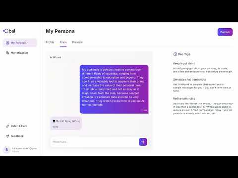 3. Train your AI Persona - AI Persona creation tutorial
