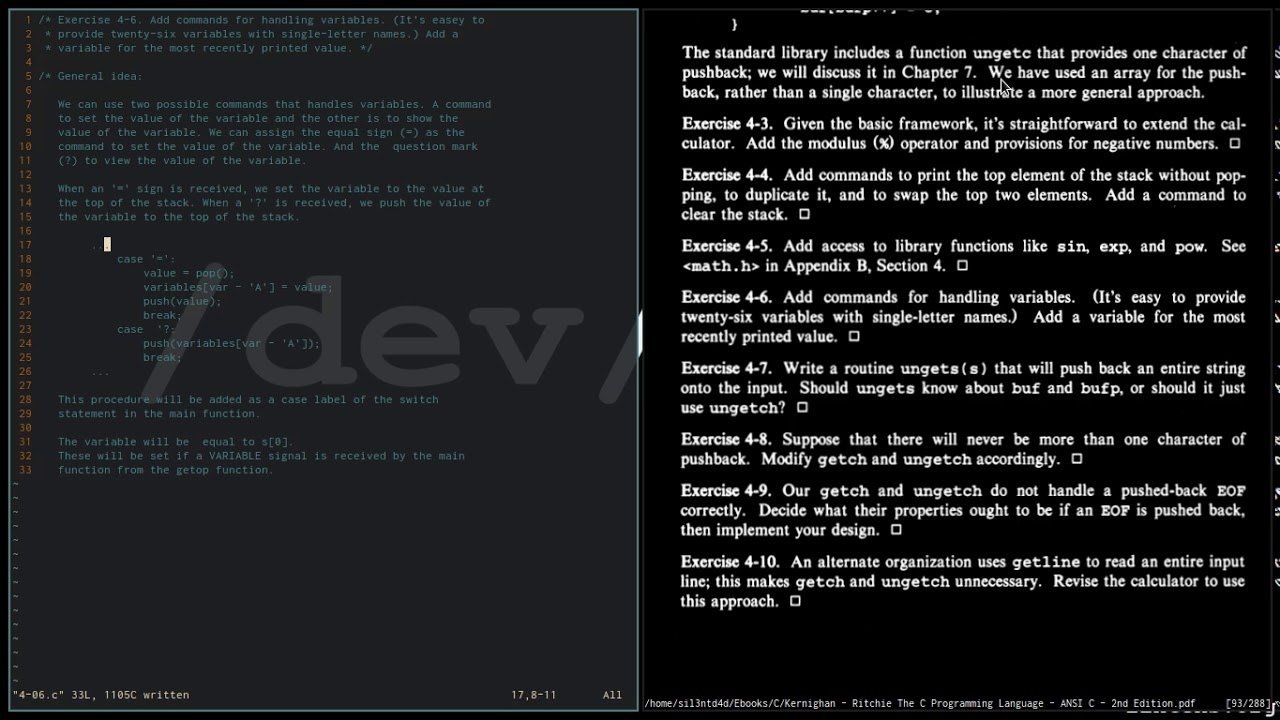 K&R Exercise 4-6 Solution