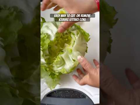 Easy way to Remove or Cut Iceberg Lettuce #easy #remove #cuttingskills #iceberg #lettuce #shorts
