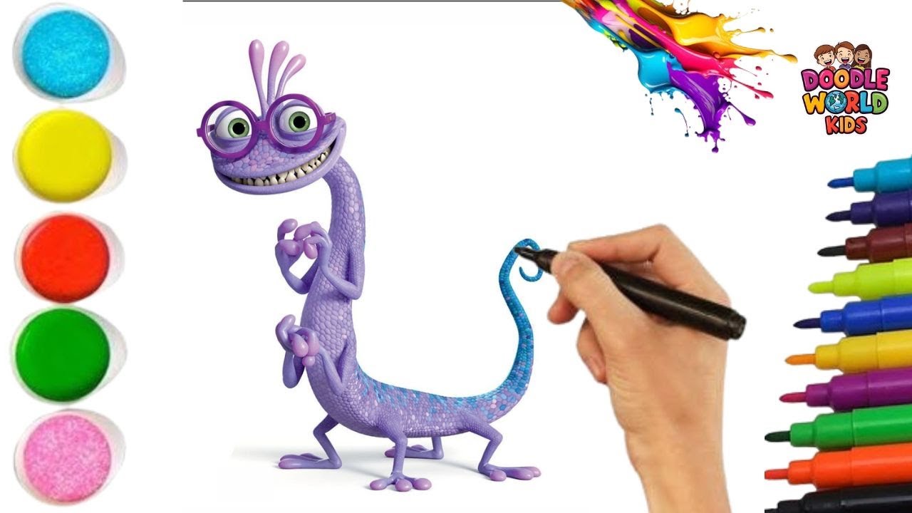 How to Draw Randall Boggs Step by Step | Monsters Inc Drawing for Kids | Doodle World Kids