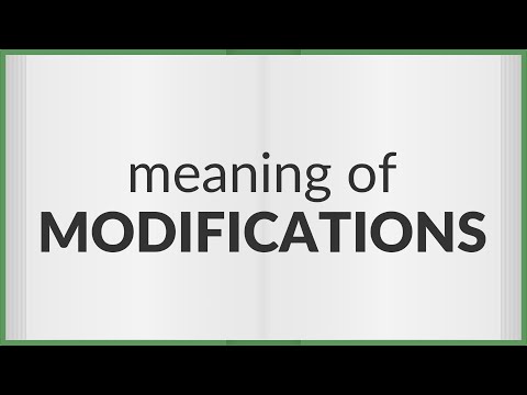 Modifications | meaning of Modifications