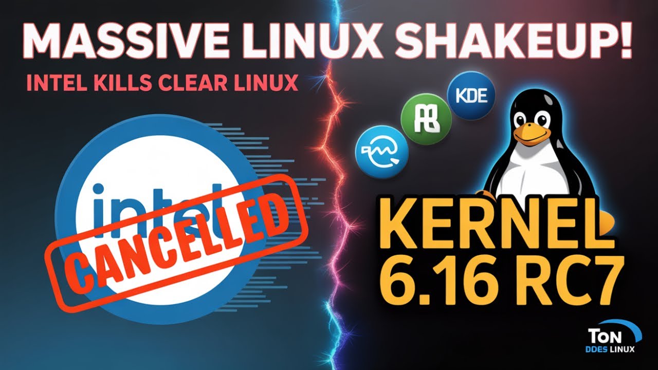 MASSIVE Linux SHAKEUP This Week! Intel KILLS Clear Linux, Kernel 6.16 RC7 + HUGE Updates!